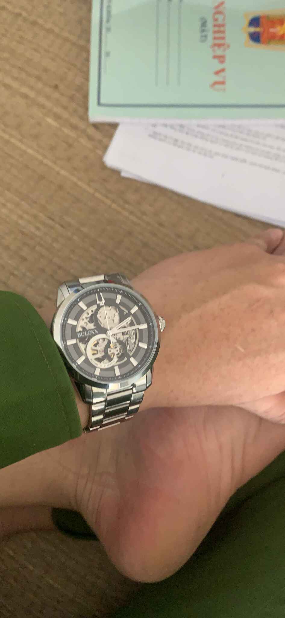 Bulova Sutton Automatic Skeleton Dial Men Watch 96A208